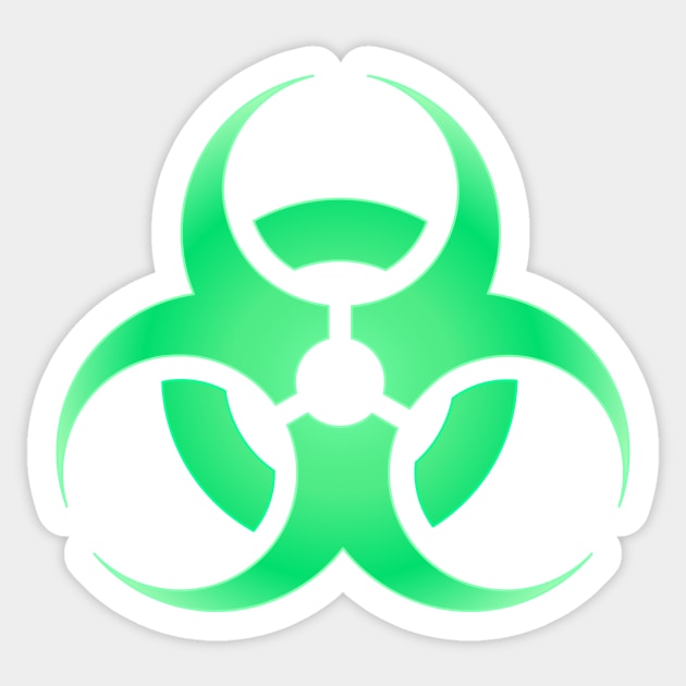 Green Biohazard Symbol - Biohazard Green Symbol On Black Glowing - Sticker | TeePublic